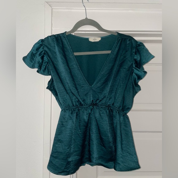 entro | Tops | Entro Green Peplum Shortsleeve Top | Poshmark